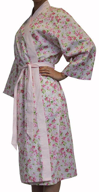 Grace Pink Floral Bathrobe Lovely Linen