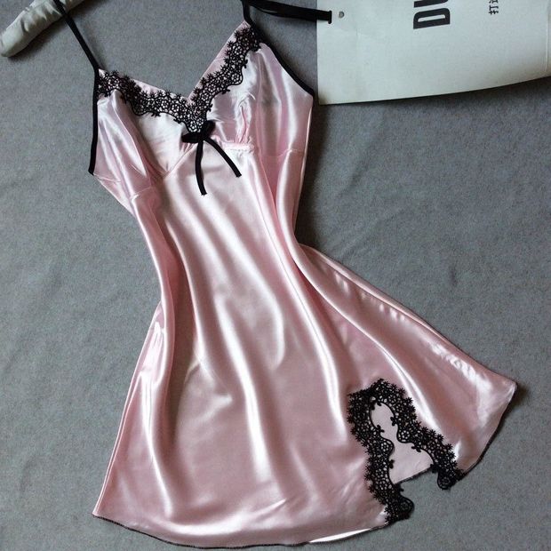 Ladies Sexy Silk Satin Night Dress Sleeveless Nighties Whaonck