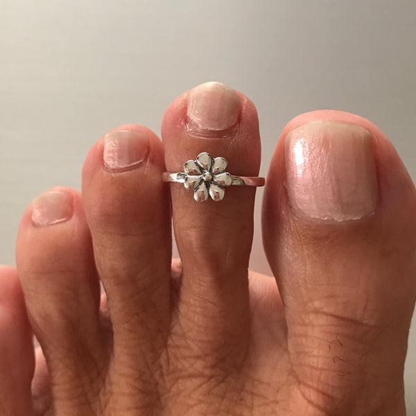 Sterling Silver Seven Petal Flower Toe Ring Daisy Ring Silver Ring