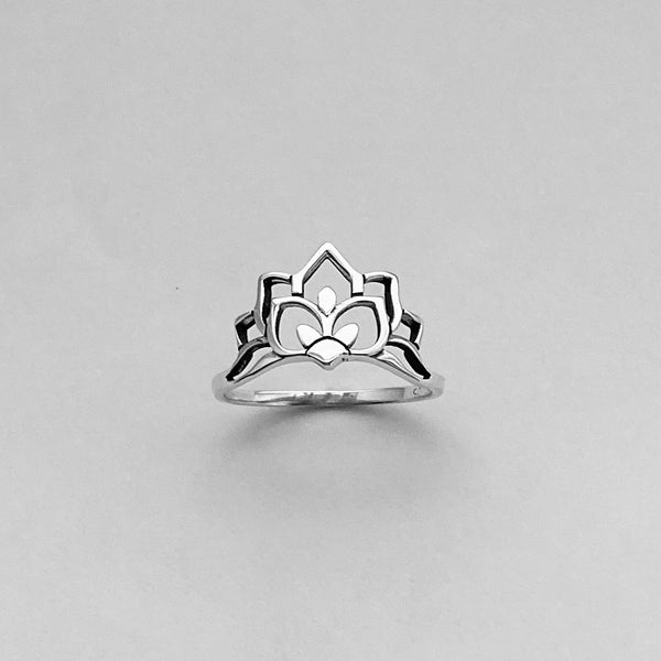 Sterling Silver Lotus Flower Ring Silver Ring Lotus Ring Boho Ring