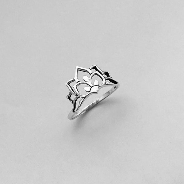 Sterling Silver Lotus Flower Ring Silver Ring Lotus Ring Boho Ring