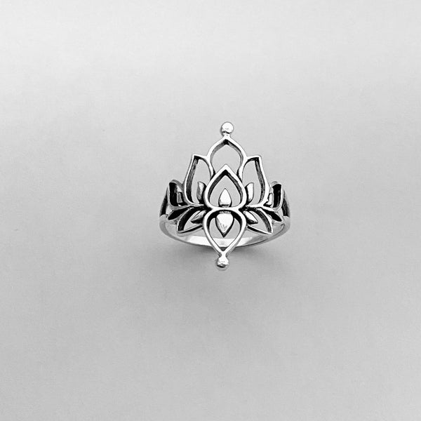 Sterling Silver Double Lotus Flower Ring Silver Ring Lotus Ring Boh