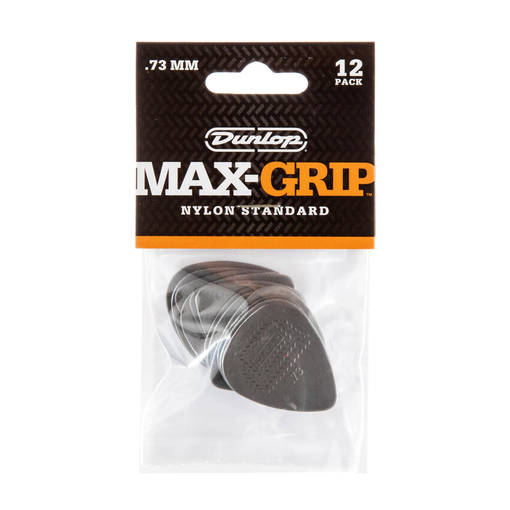 Dunlop 73 Gray Nylon Max Grip Standard Picks 12 Pack