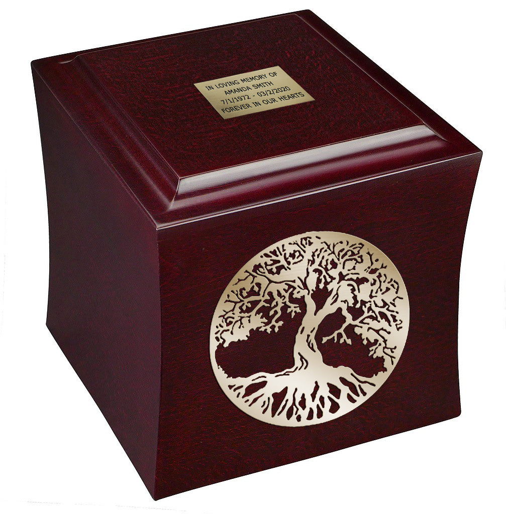 Tree Of Life Wooden Cremation Ashes Urn For Adult Unique Memorial Fune