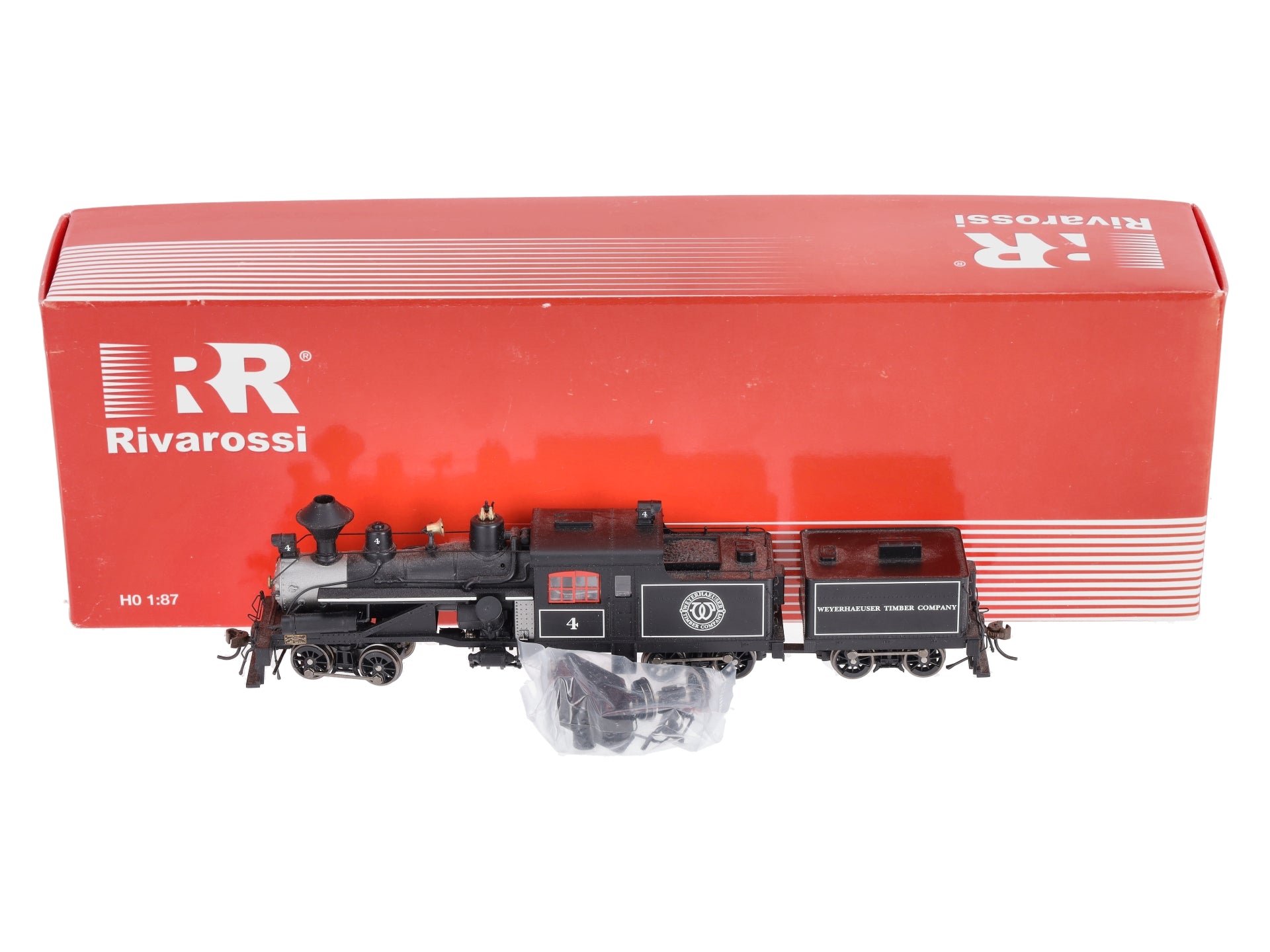 Rivarossi Hr2413 Ho Weyerhaeuser Timber 3 Truck Heisler Steam Locomoti