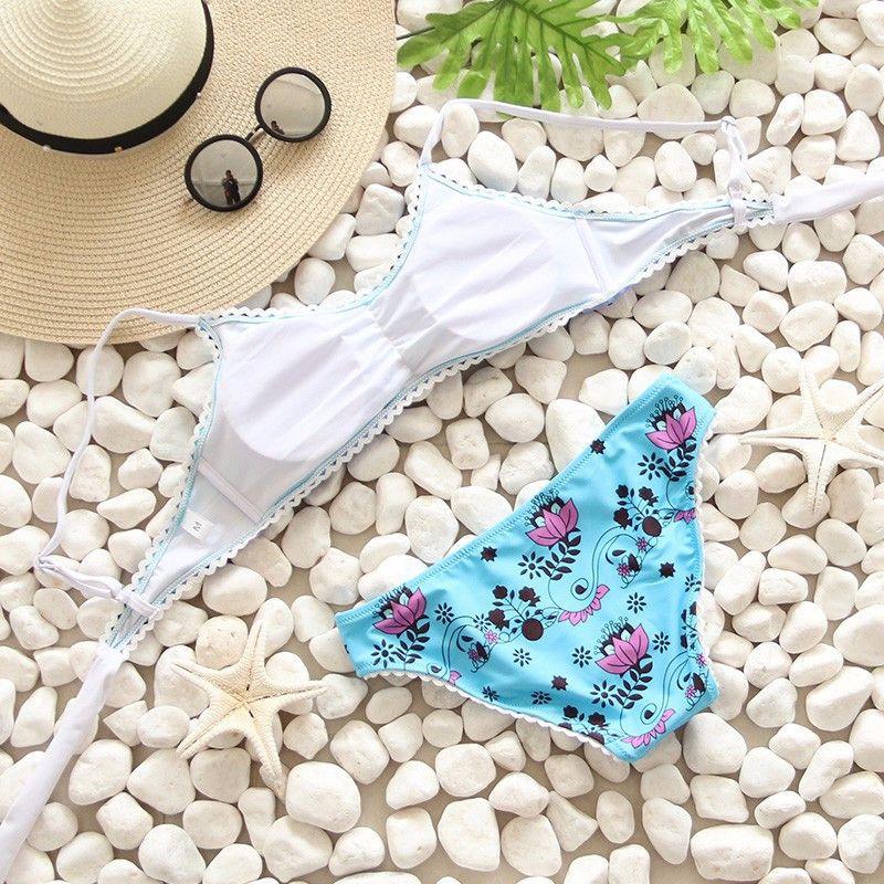 Bikinis Women Swimsuit Push Up Swimwear Women Sexy Bandeau Print Bikin