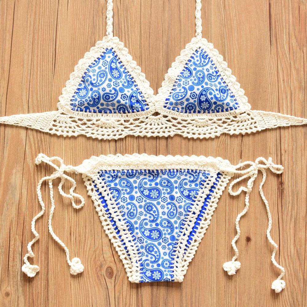 Sexy Handmade Crochet Bikini Women Crochet Swimsuit Biquini Crochet Sw