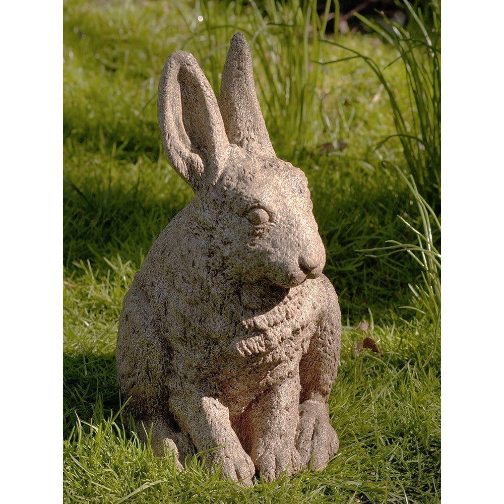 Hare Seated Ears Up Cast Stone Garden Statue Rabbit Statue