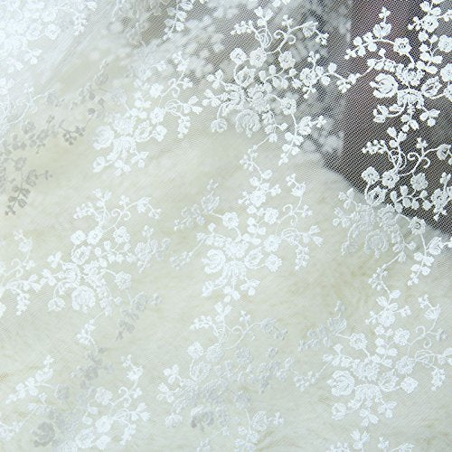 51 Wide Floral Embroidered Mesh Lace Fabric By The Yard Iriz Lace