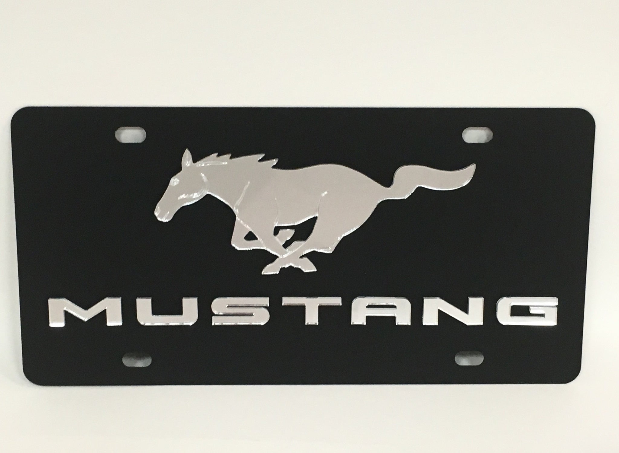 Ford Mustang Black Stainless Steel License Plate Custom Creations