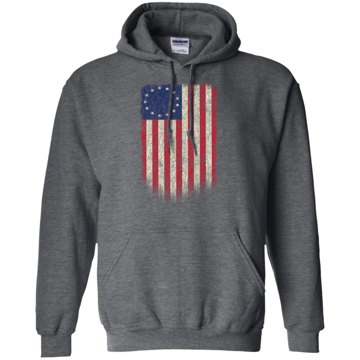 Betsy Ross Flag 13 Colonies Pullover Hoodie 8 Oz