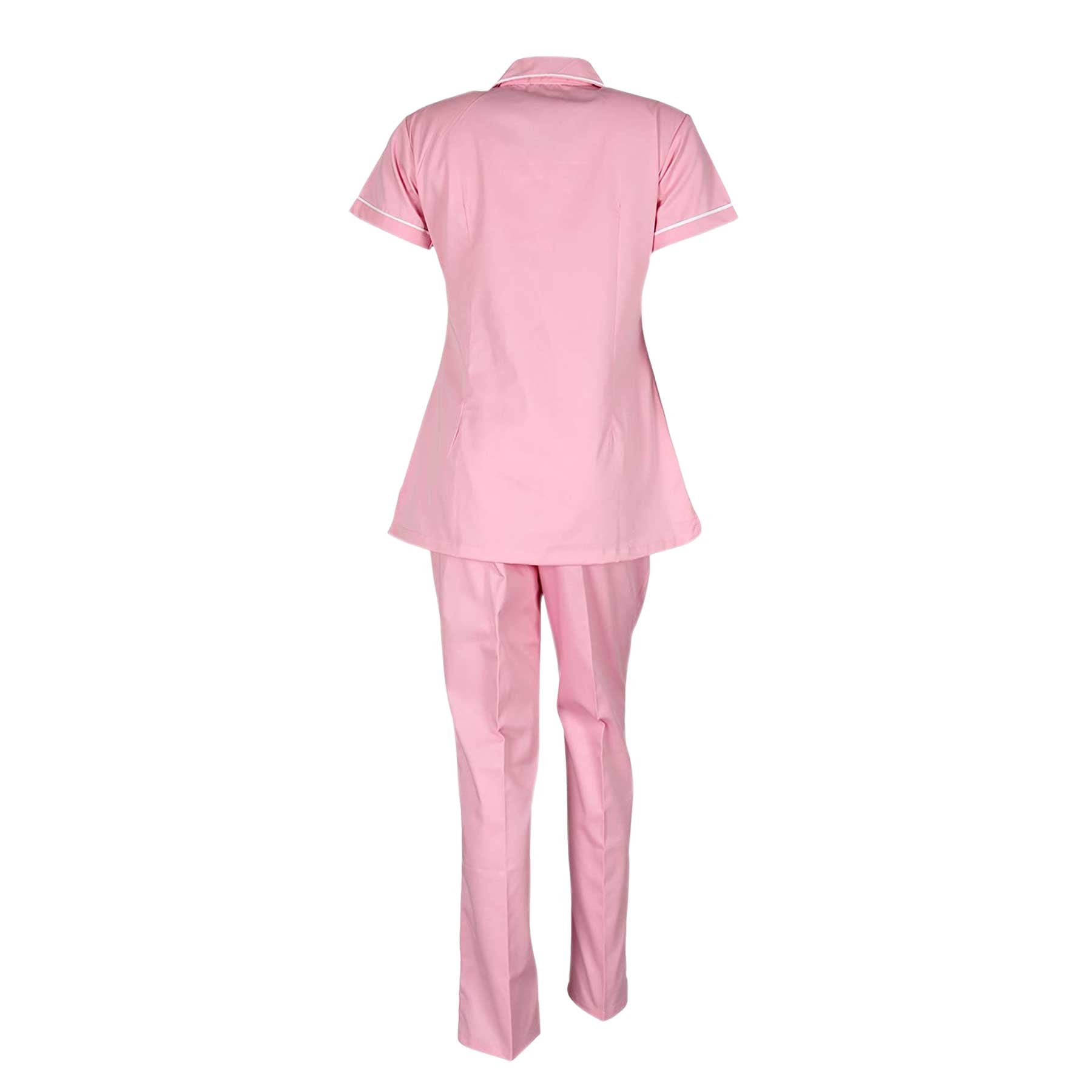 Nurse Dress For Women Hospital Uniform 1512 Light Pink And White