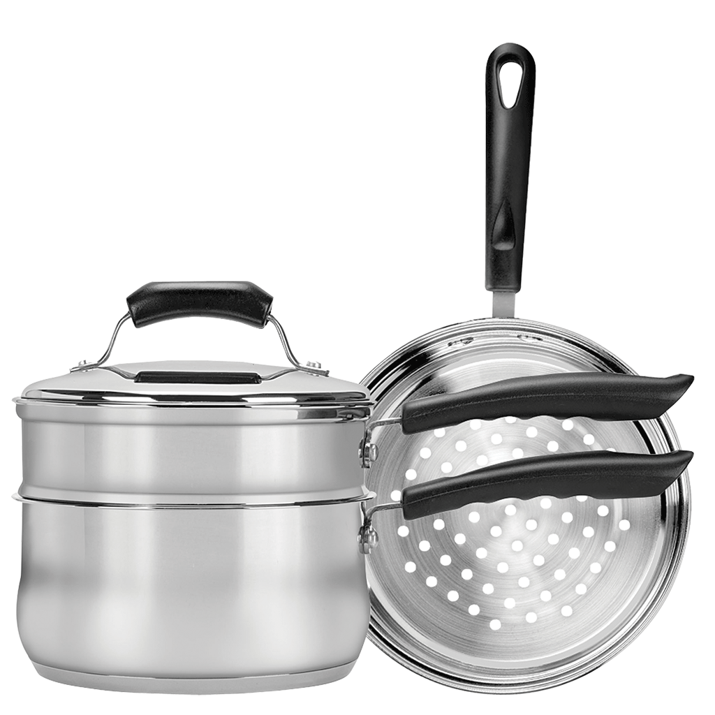 Cw2011r Range Kleen Basics 3 Quart Covered Sauce Pan Wdouble Boiler