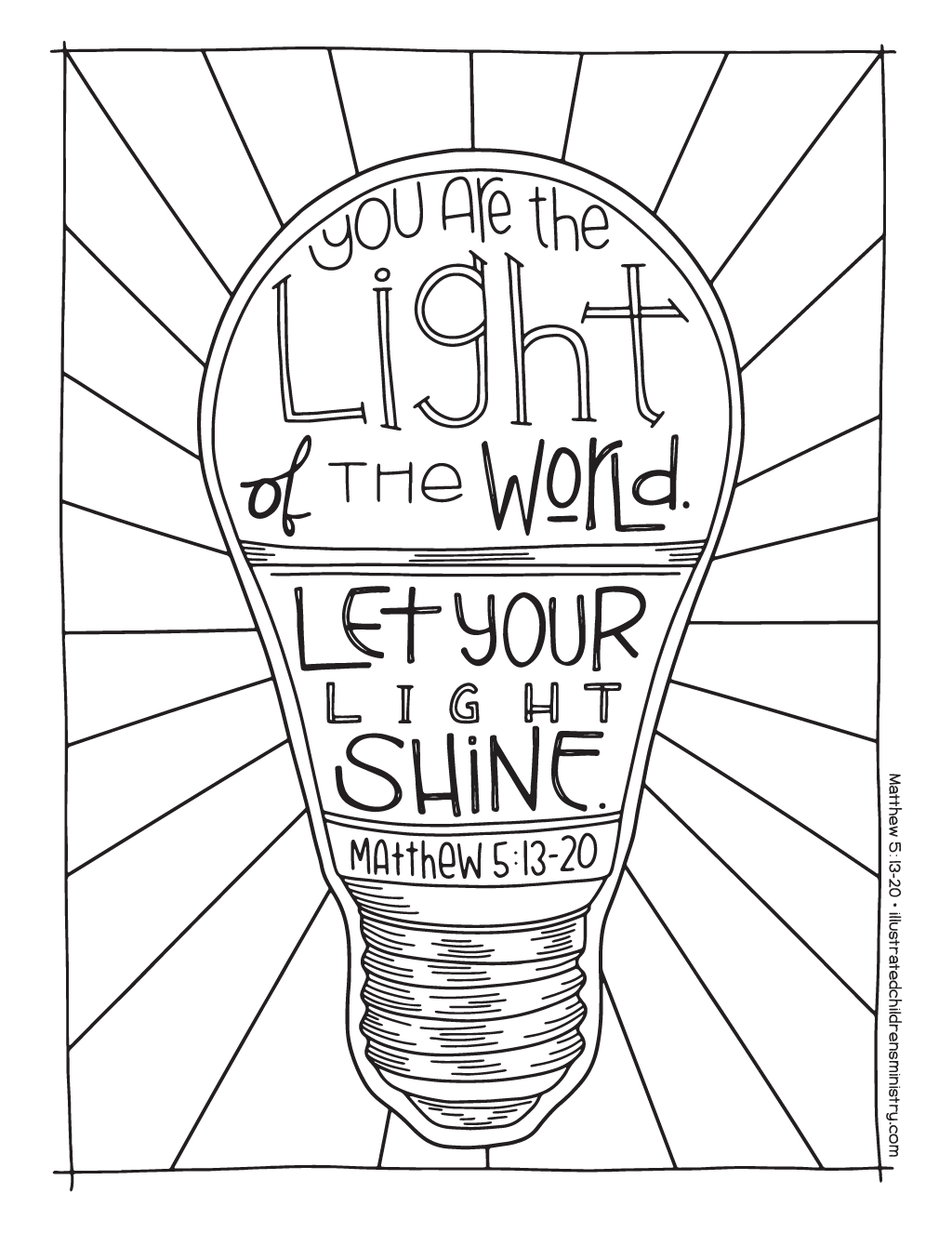 Let Your Light Shine Coloring Page Sketch Coloring Page