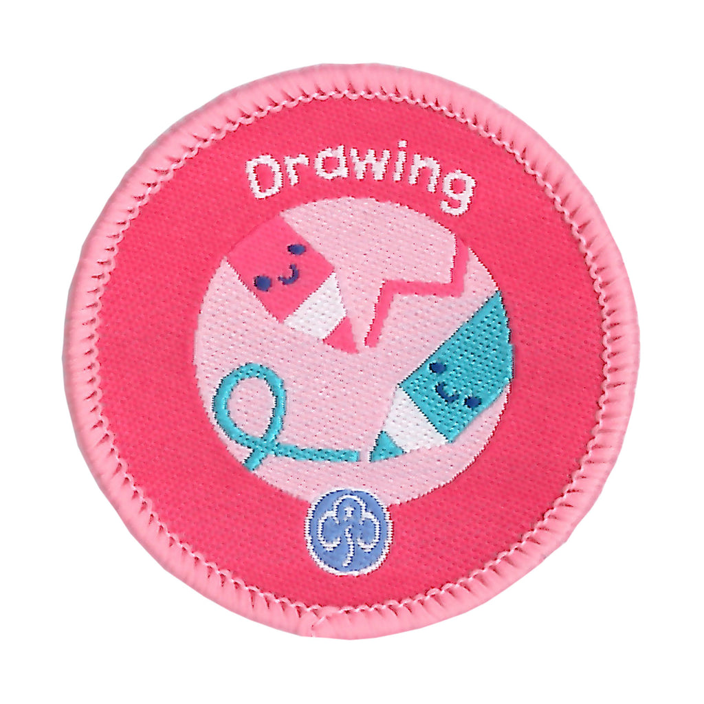 Rainbows Drawing Woven Badge Girlguiding North West England Shop