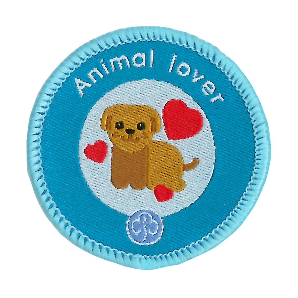 Rainbows Animal Lover Woven Badge Girlguiding North West England Shop