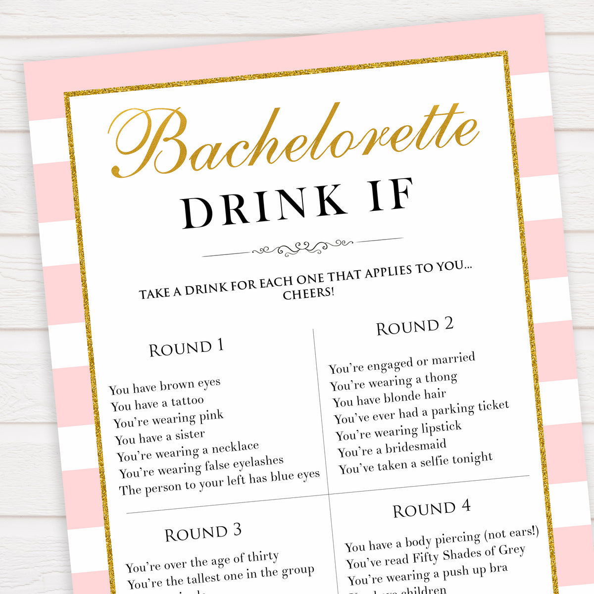 Bachelorette Drink If Game Printable Printable Word Searches