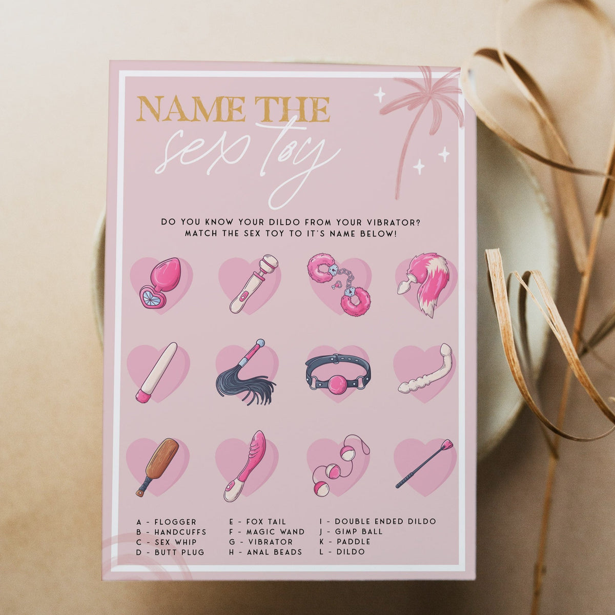 Editable Name The Sex Toy Game Palm Springs Bachelorette Games