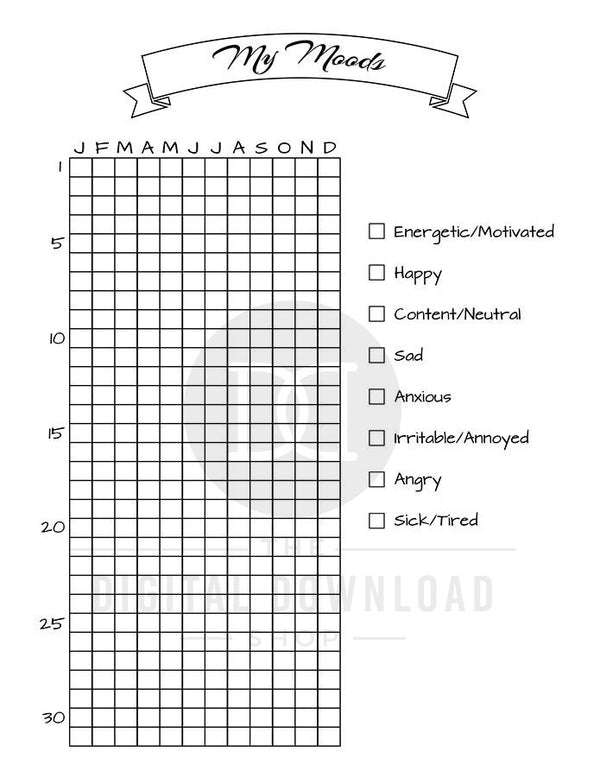 Printable Mood Tracker Bullet Journal