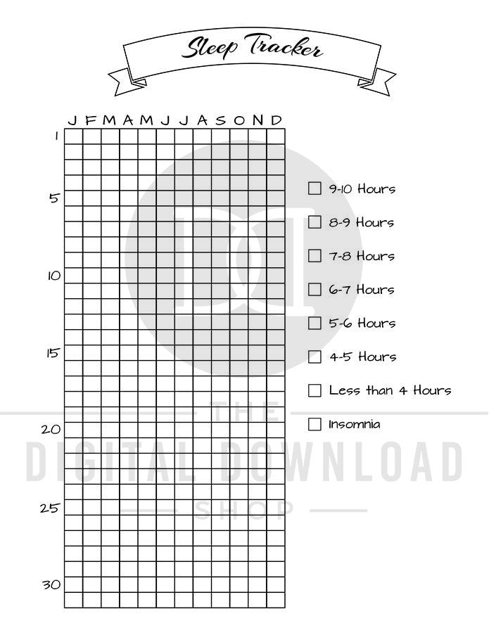 2 Bullet Journal Sleep Trackers Printables The Digital Download Shop