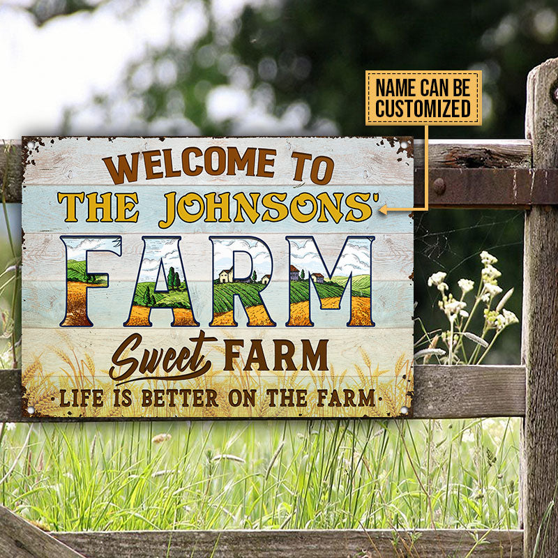 Farm Decor Welcome Farm Sign Farm Sweet Farm Custom Classic Metal Si