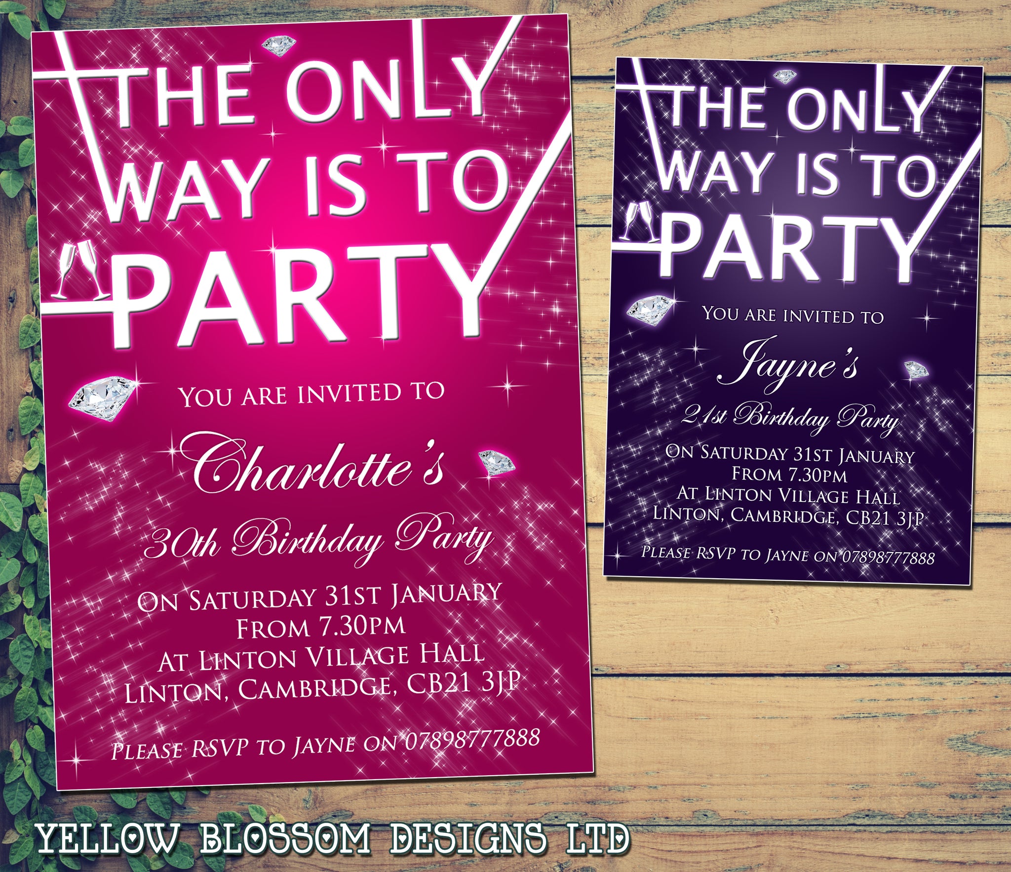 Adult Birthday Invitations Female Male Unisex Joint Party Her Him For