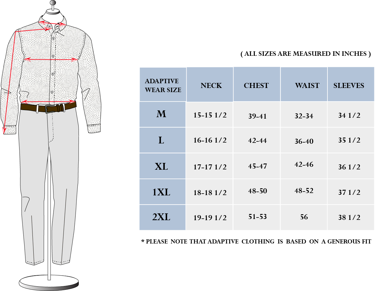 Dress Measurements Size Chart