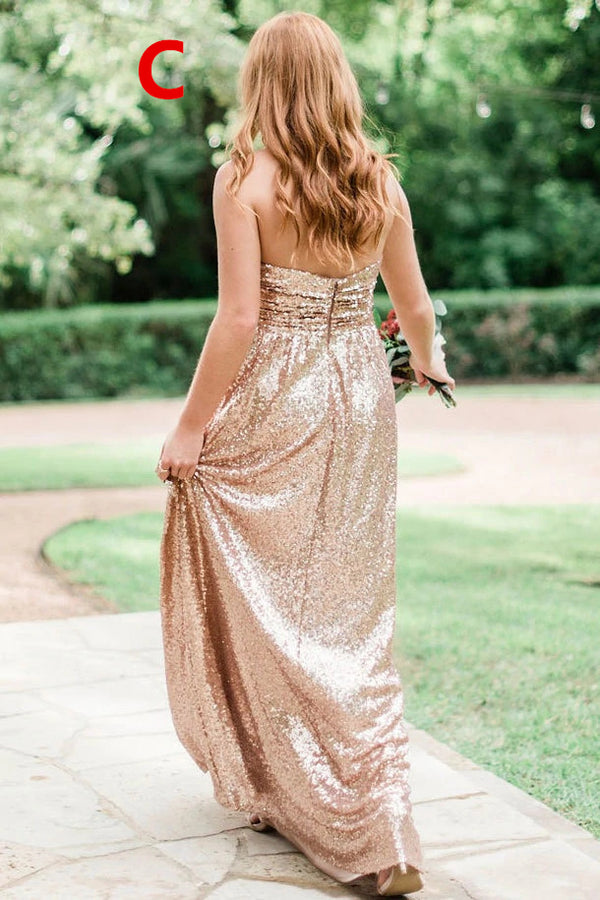 Long Bridesmaid Dress Sequin Bridesmaid Dress Mismatched Bridesmaid