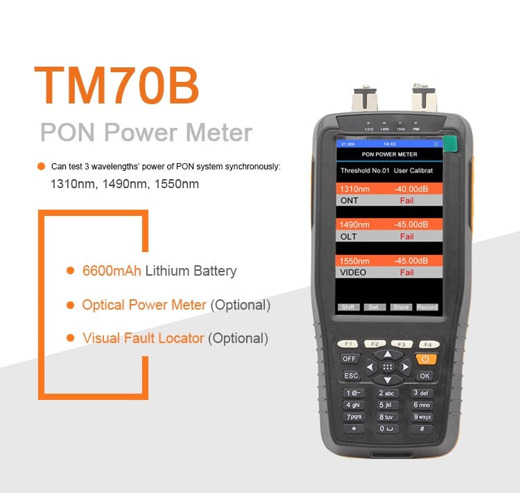 Pon Optical Power Meter With 1mw Vfl And Optical Power Meter For Epon