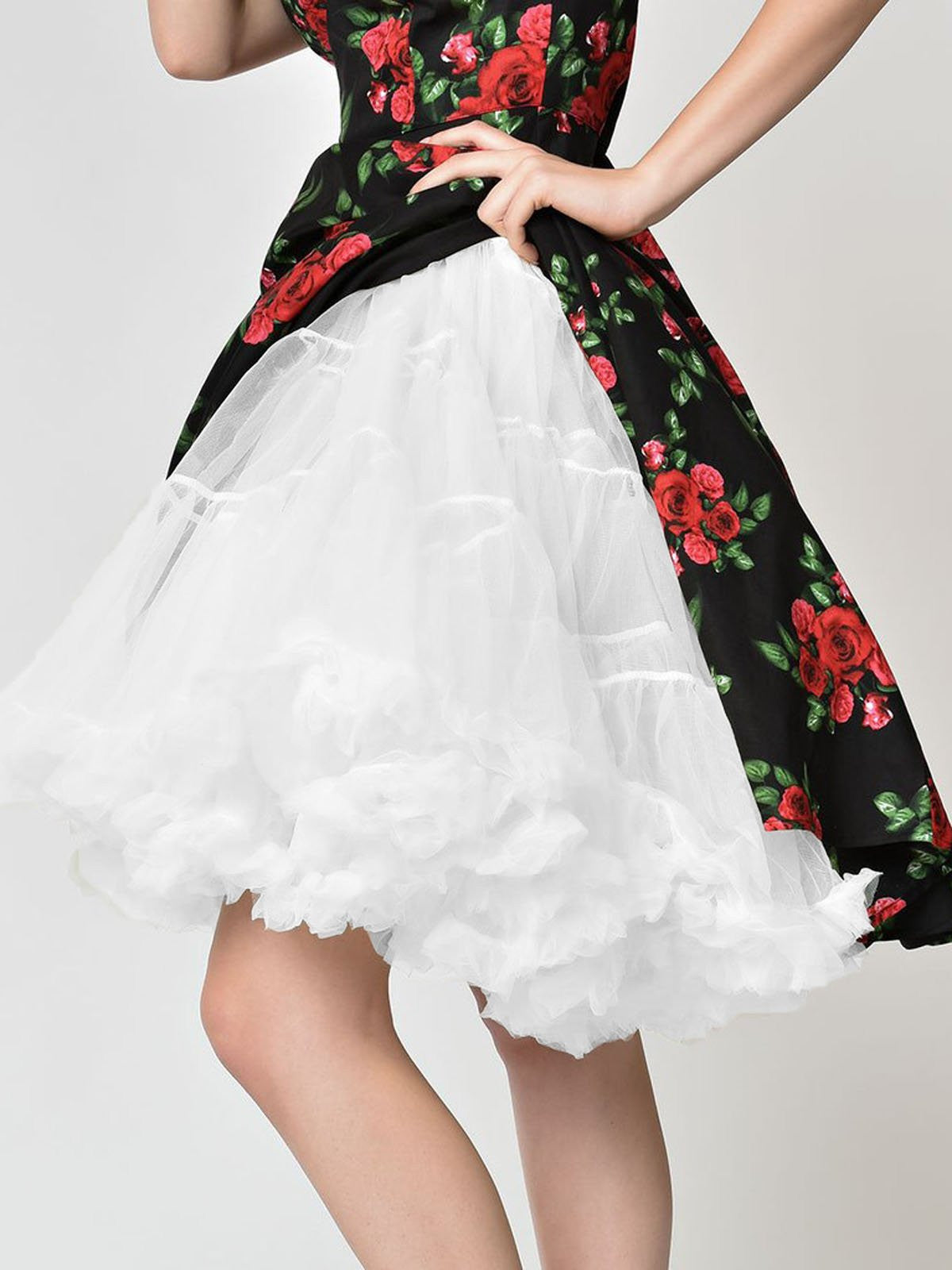 1950s Ruffled Petticoat Underskirt Retro Stage Chic Vintage Dresses