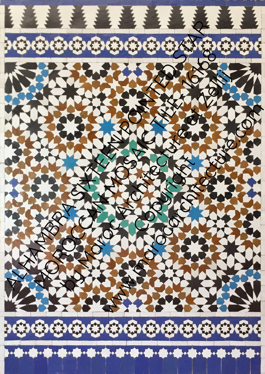Sixteen Pointed Star Moroccan Mosaic 16168 Maroc Architecture