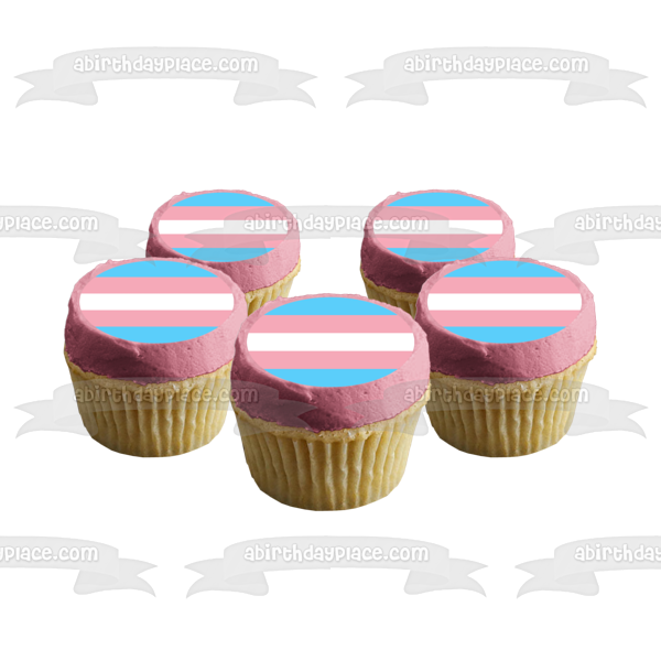 Transgender Pride Flag Edible Cake Topper Image Abpid52051 A Birthday