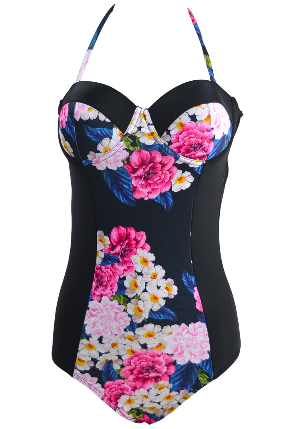 Iyasson Floral Print One Piece Swimsuit