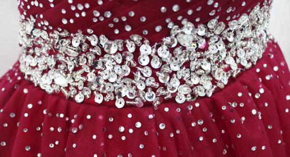 Wine Red Elegant Princess Gown Handmade Off Shoulder Ball Gowns Part