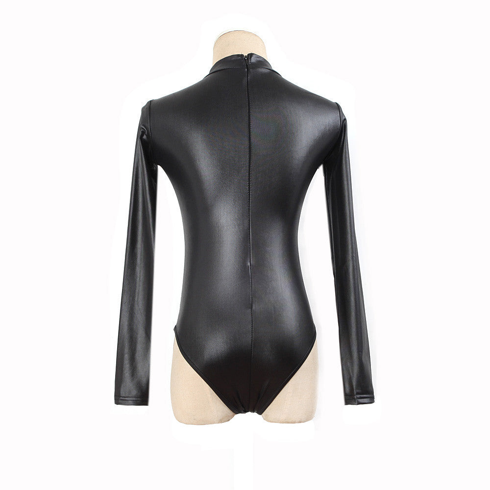 Black Erotic Latex Leotards For Women Laidtex