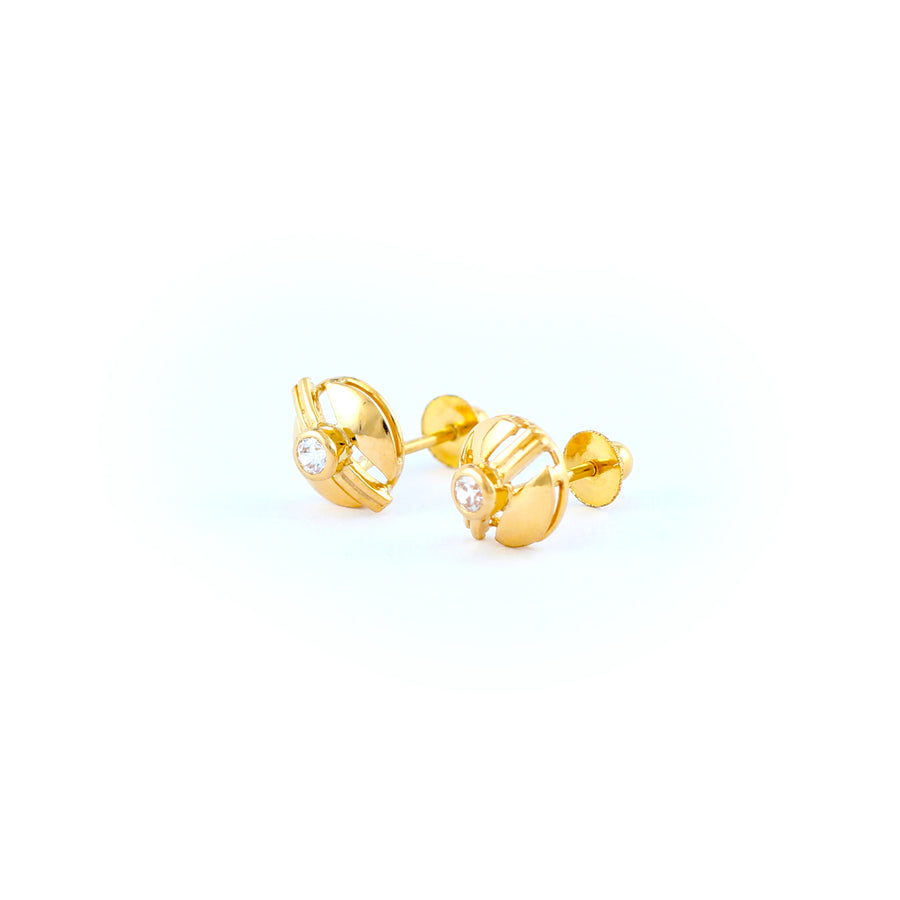 22kt Yellow Gold Ear Stud Es0001222 Swarnamahal Jewellers Ltd