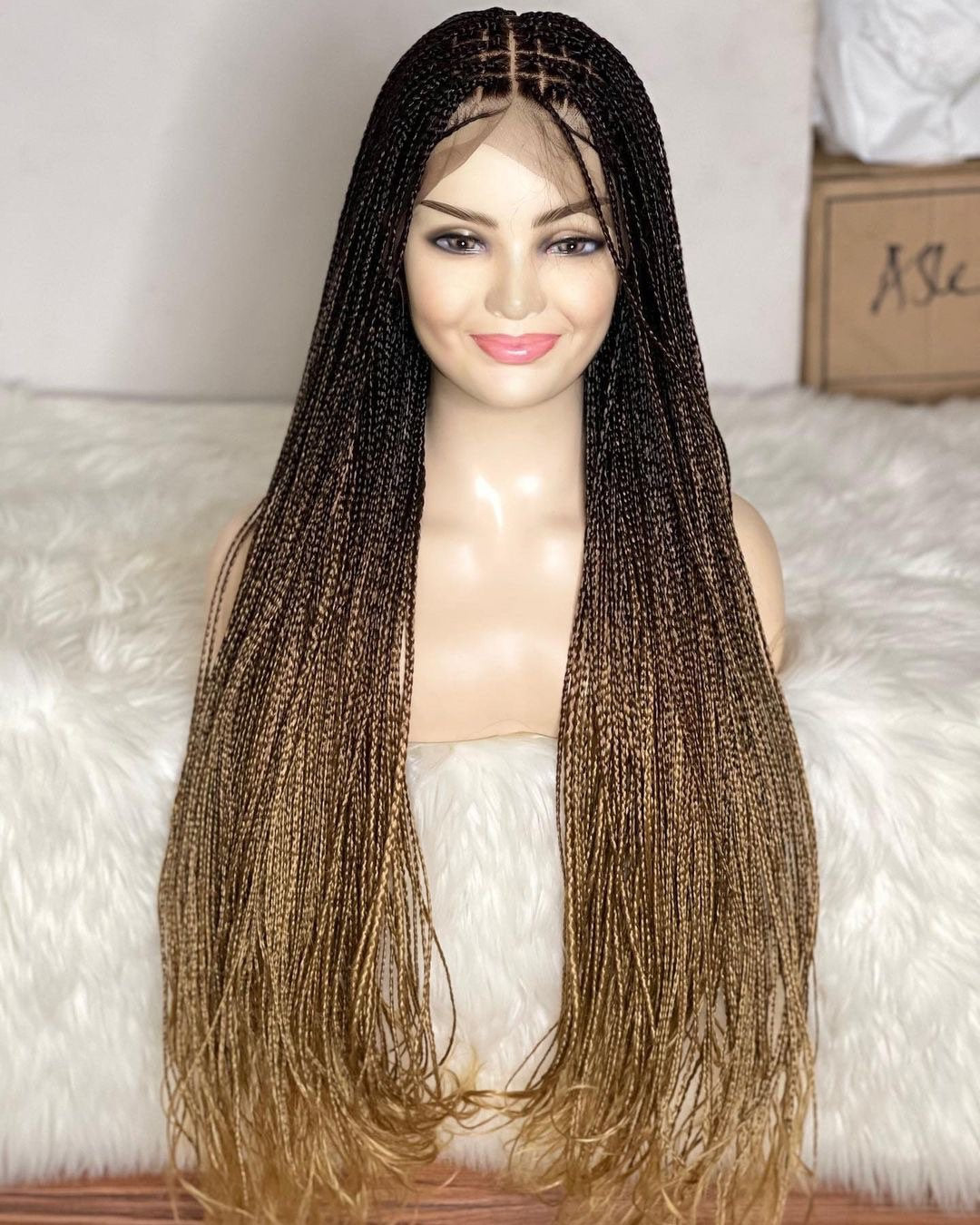 Knotless Micro Braids Knotless Braided Wig Full Lace Wig Knotless B