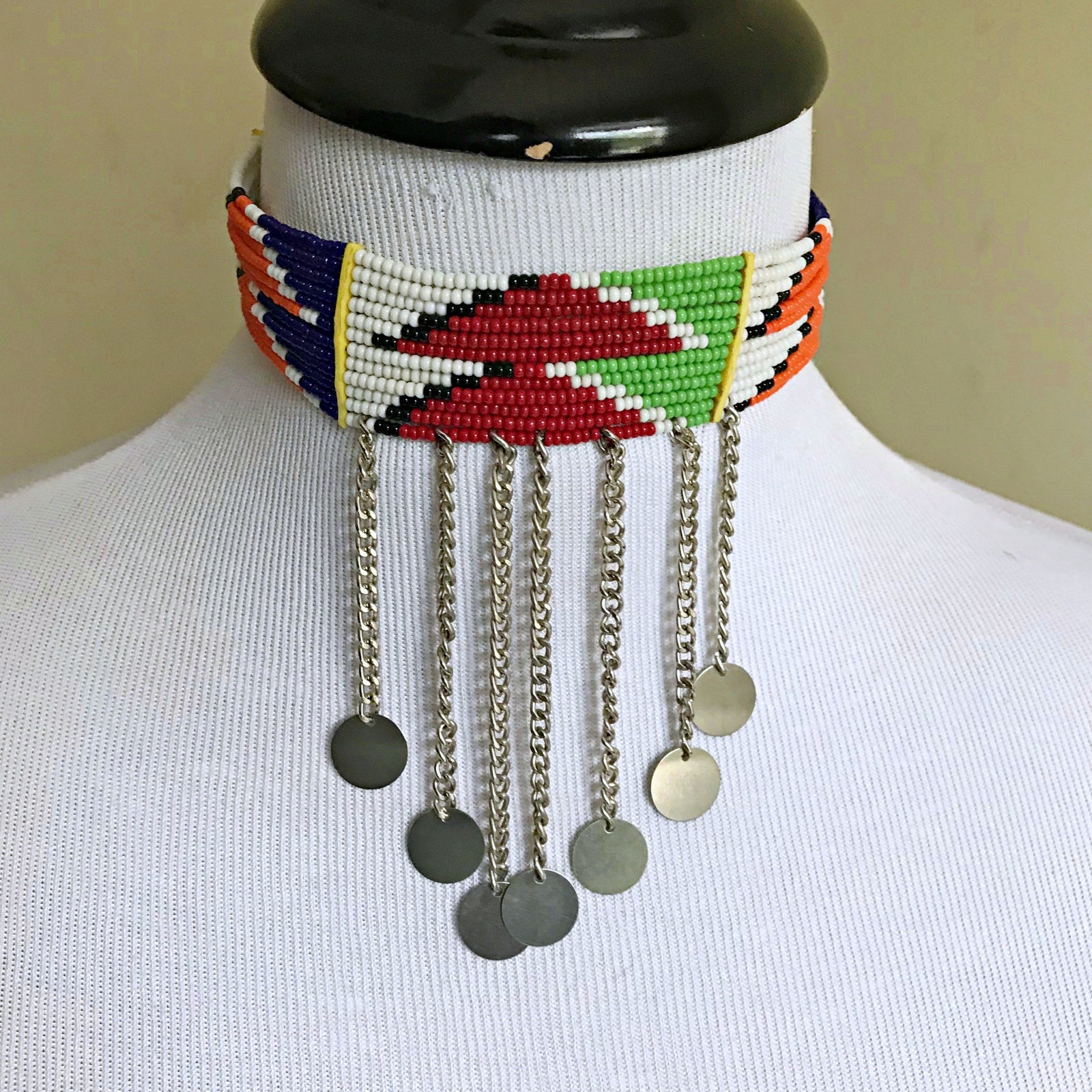 Maasai Beaded Choker Necklace Afrilege