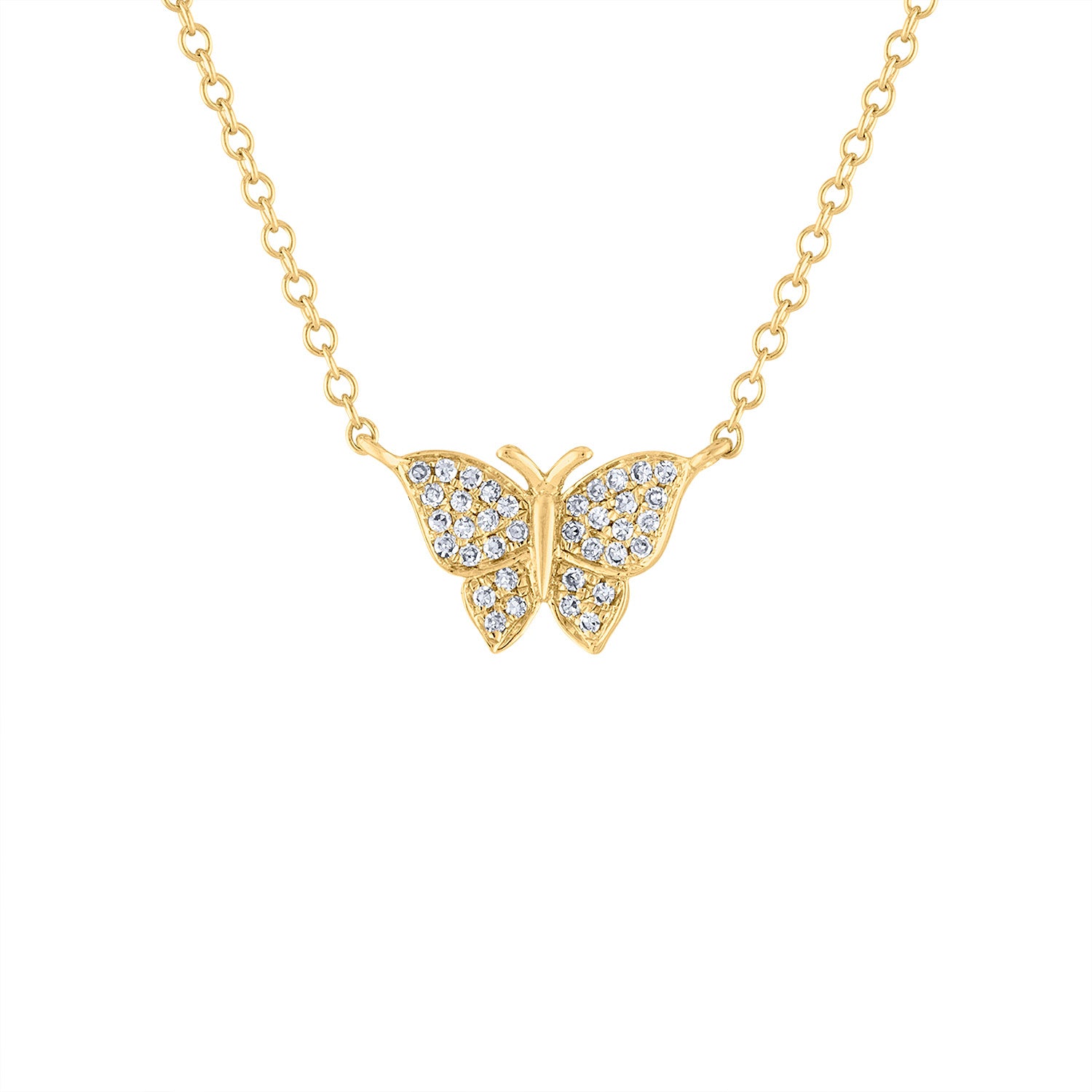 14kt Gold Diamond Butterfly Necklace Jewels By Joanne