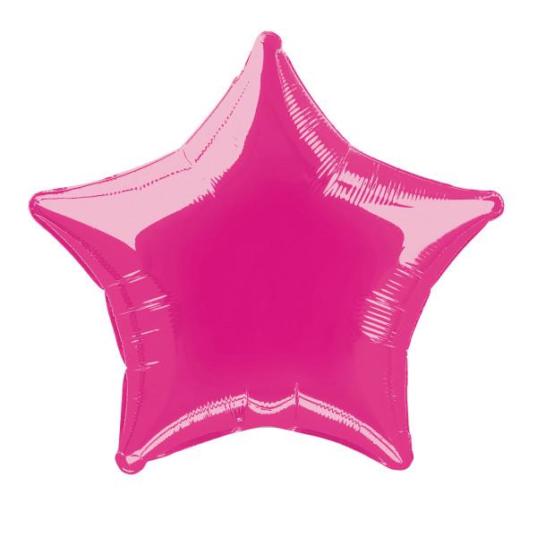 Bright Pink Star Foil Balloon 50cm