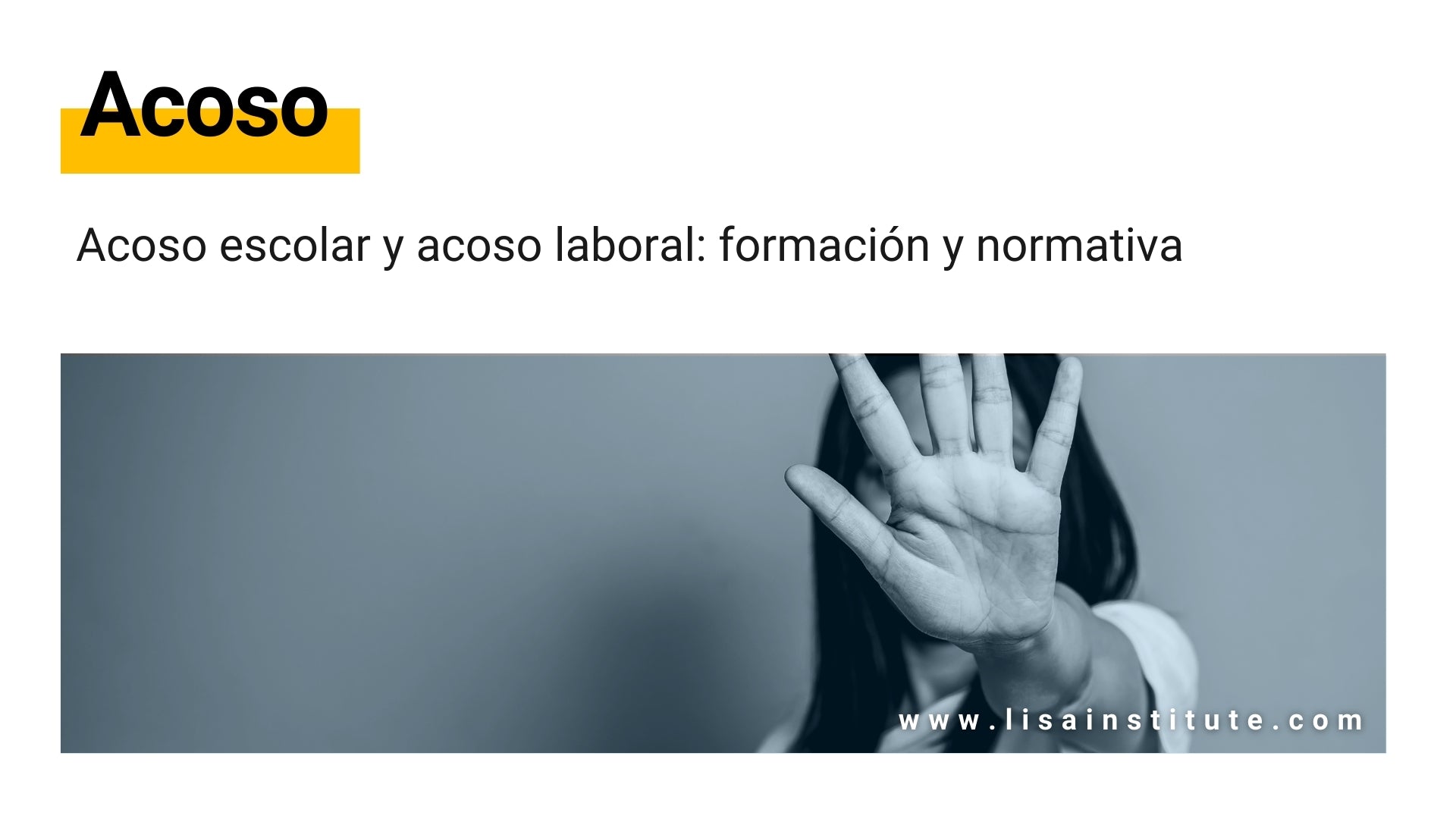 Acoso Escolar Y Acoso Laboral Formación Y Normativa Lisa Institute