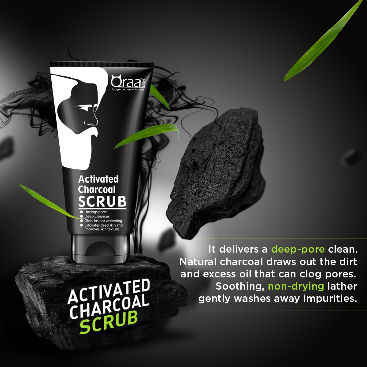 Charcoal Scrub For Men Qraa Men Activated Charcoal Face Scrub