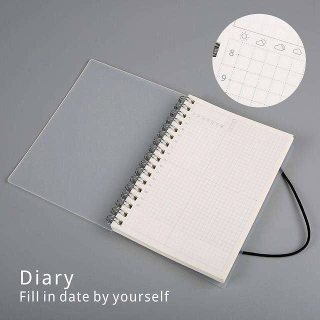 Clear Spiral Bound A5 A6 Notebook Dotted Grid Lined To Do Diar