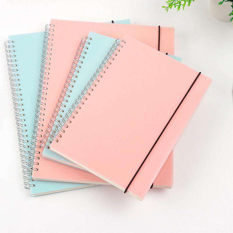 Simple Blue And Pink Spiral Bound Notebooks Dot Grid Blank And Ruled P