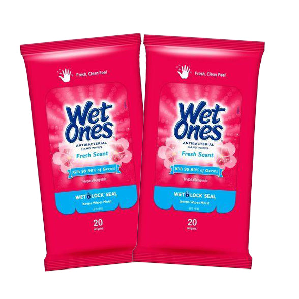 Wet Ones Antibacterial Hand Wipes Fresh Scent 20 Ct 2 Pack Rafaelos