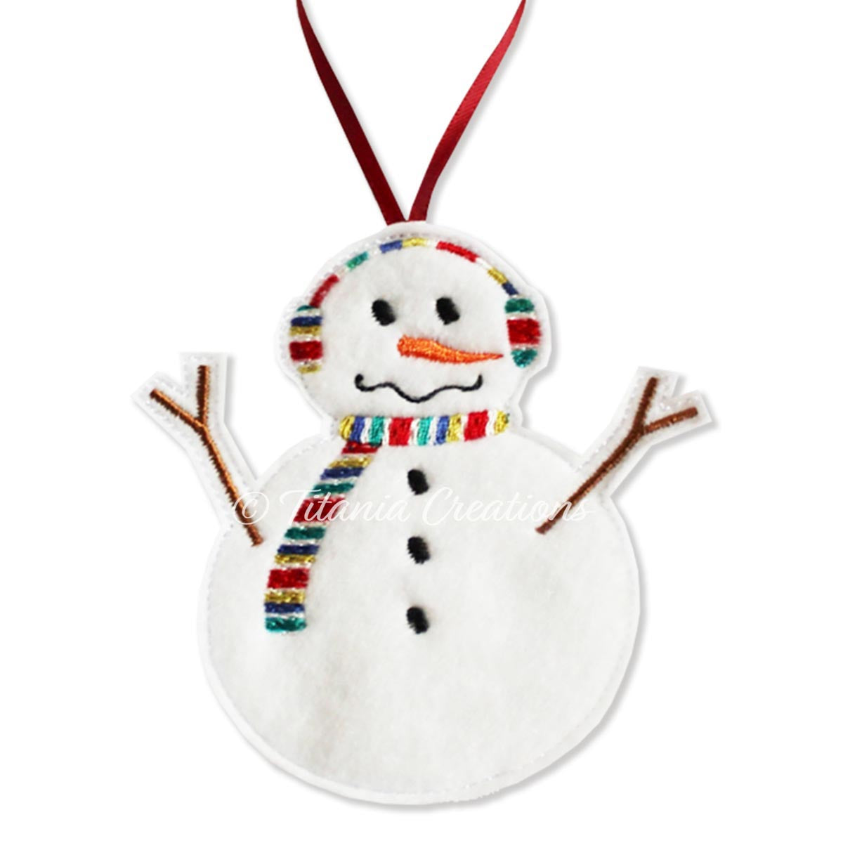 Ith Snowman Ornament 4x4 Titania Creations