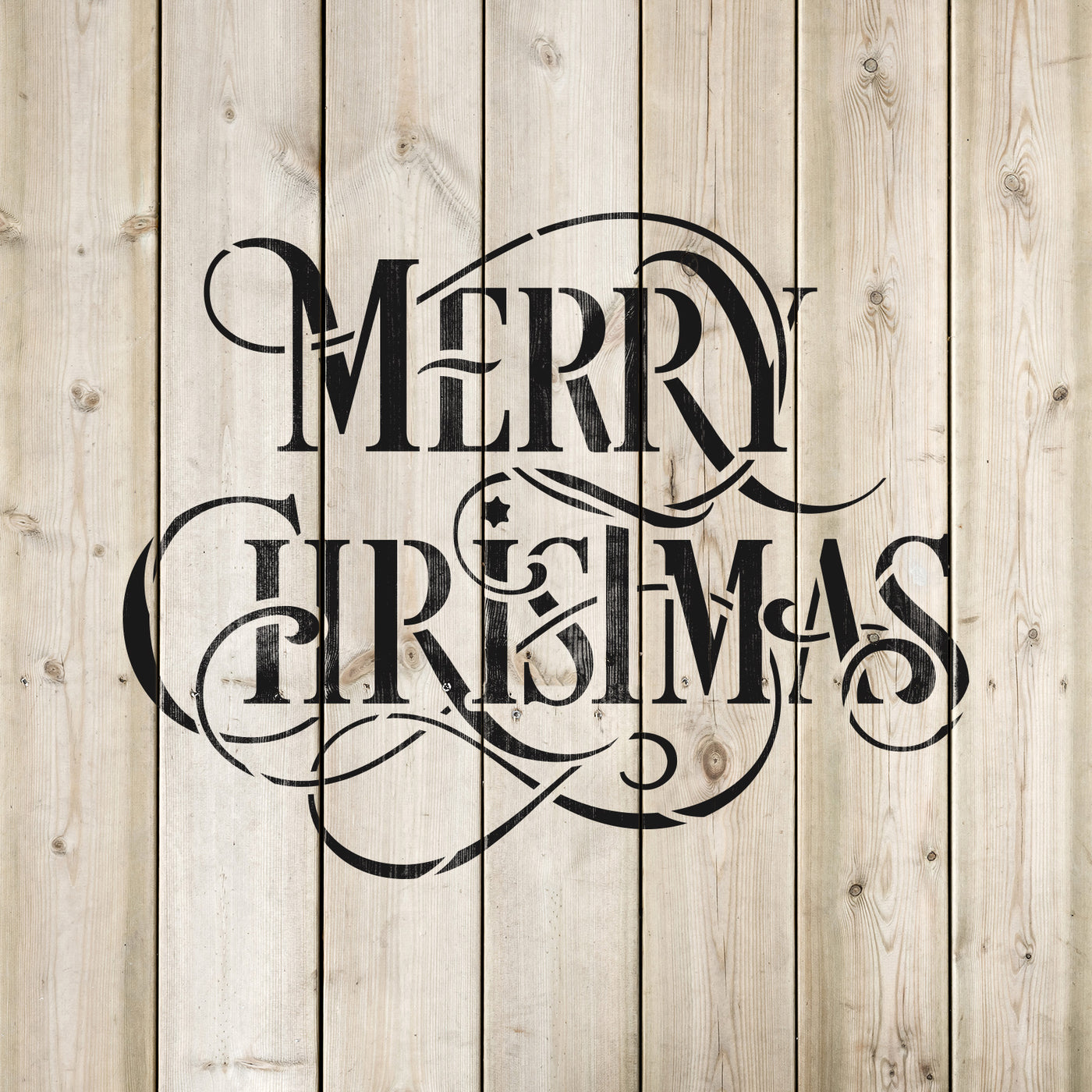 Merry Christmas Stencil Laser Cut On Reusable Mylar W Fast Shipping