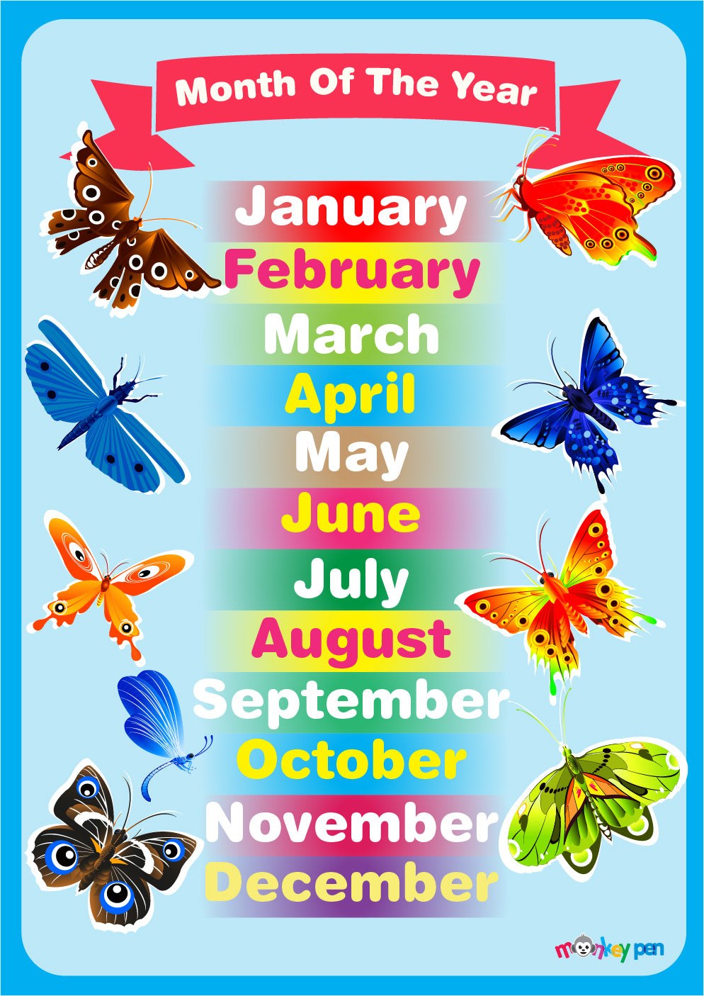 Free Printable Months Of The Year Poster Printable Templates