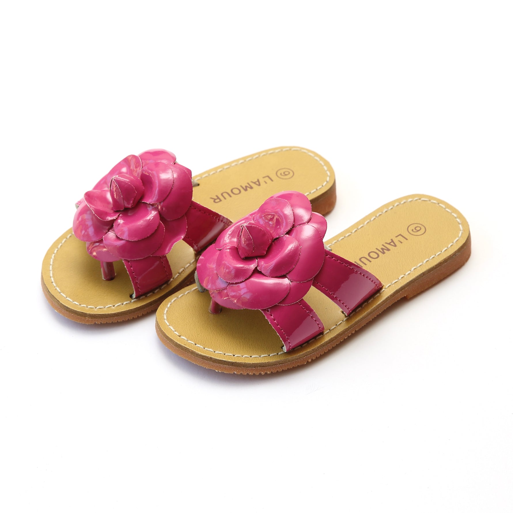 Florence Girls Double Strap Flower Thong Sandal Lamour Shoes