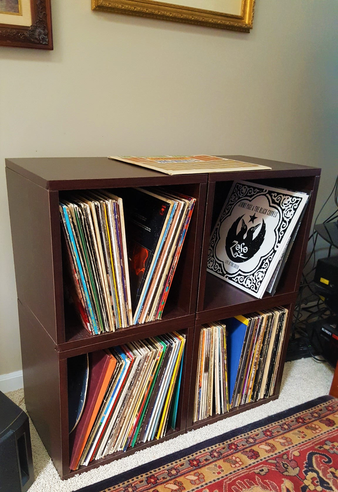 Espresso Vinyl Record Album Storage Cube And Stackable